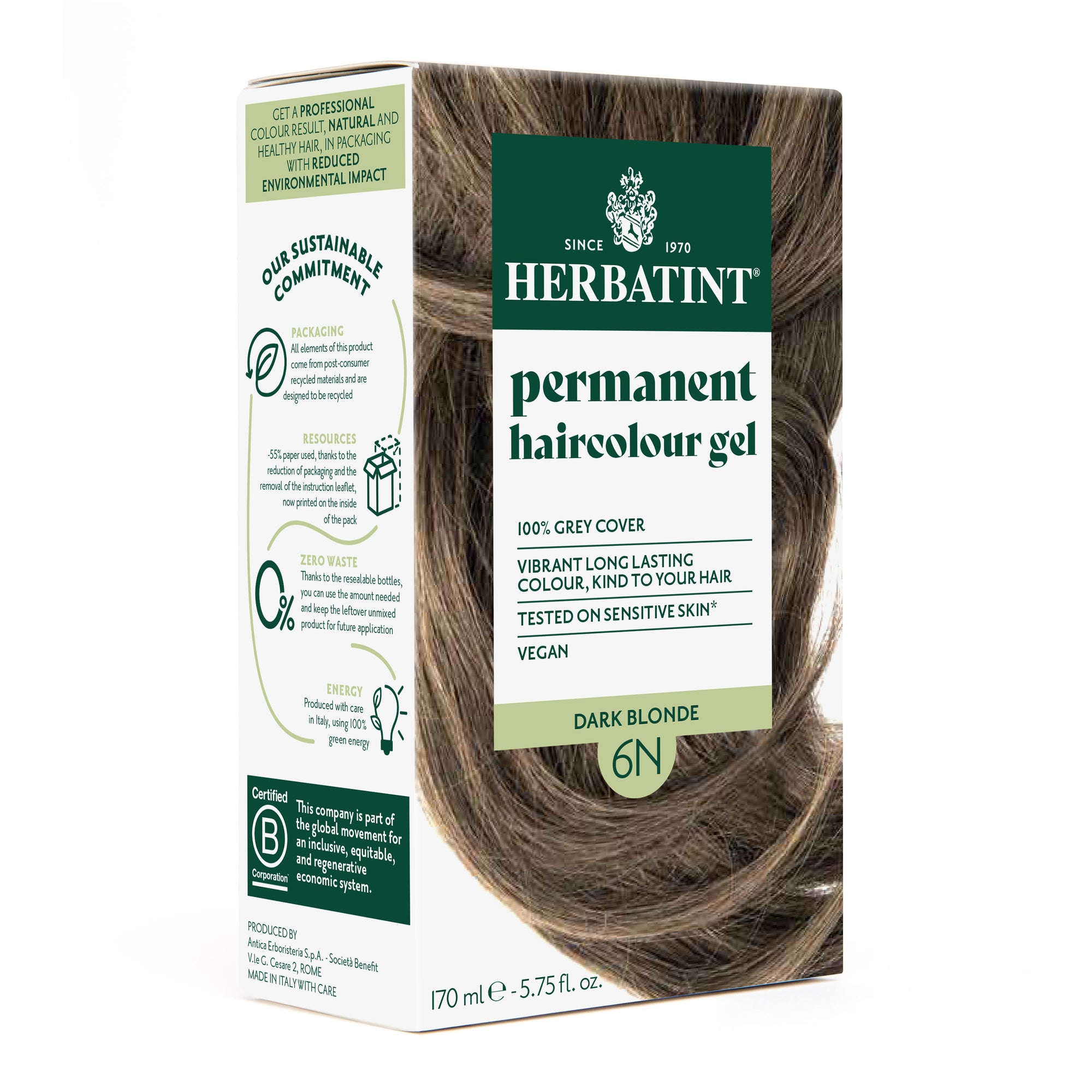 Permanent haircolour gel 6N Dark Blonde | Ammonia-Free Natural Hair Dye ...