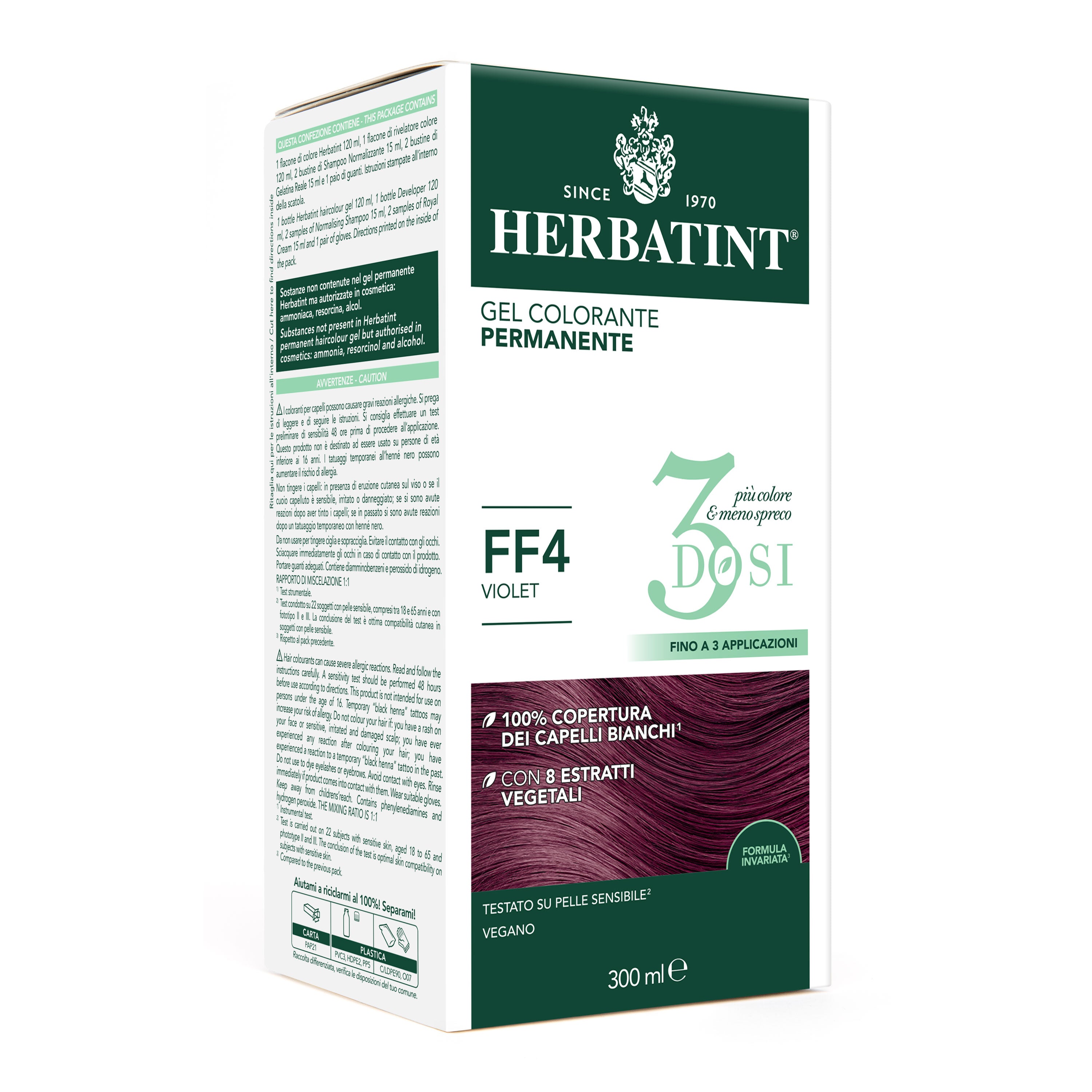 Gel Colorante Permanente FF4 Violet 3Dosi | Tintura per Capelli Senza ...